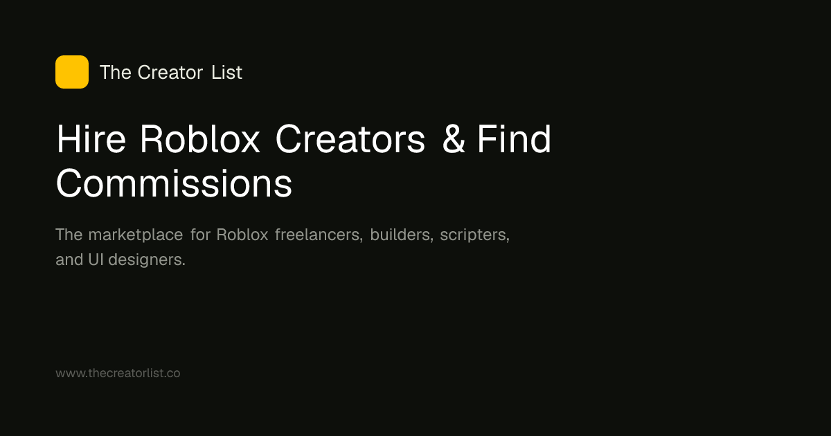 Hire Roblox Creators & Find Commissions \ Creator List